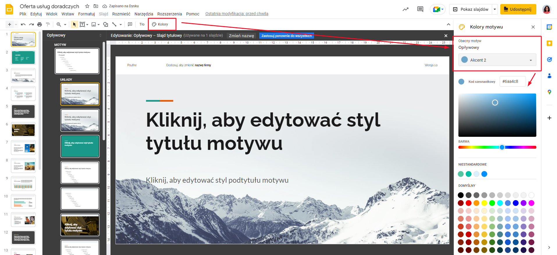 Google Slides – motywy. Jak z nich korzystać? | FOTC