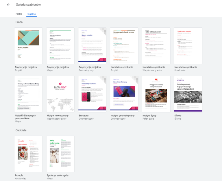 Szablony Google Docs – czym są, jak je tworzyć? | FOTC