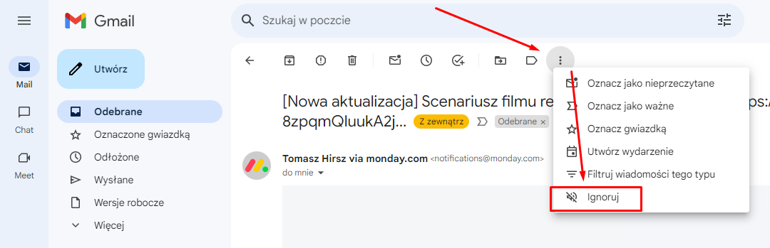 „Ignoruj” w Gmailu – jak działa ta funkcja i kiedy warto z niej korzystać